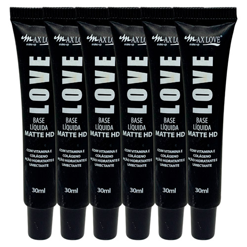 Base Líquida Matte HD Max Love Cores Médias e Escuras 12 ao19 – Kit c ...