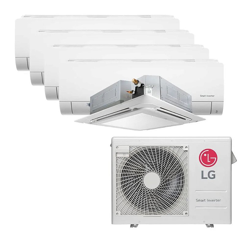 Ar-Condicionado Multi Split Inverter LG 48.000 BTUs (4x HW 9.000 + 1x ...