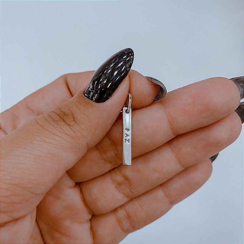 Pingente Plaquinha Paz em Prata - Pratas da Dani - Pratas de Lei e Acessórios