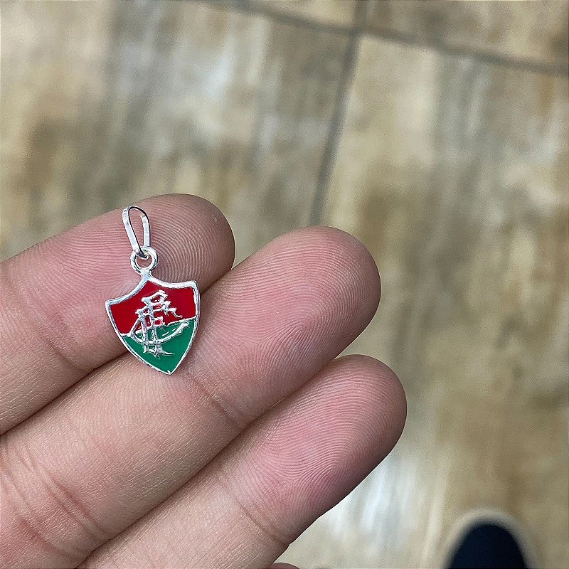 Pingente Fluminense em Prata com Resina - Pratas da Dani - Pratas de Lei e Acessórios