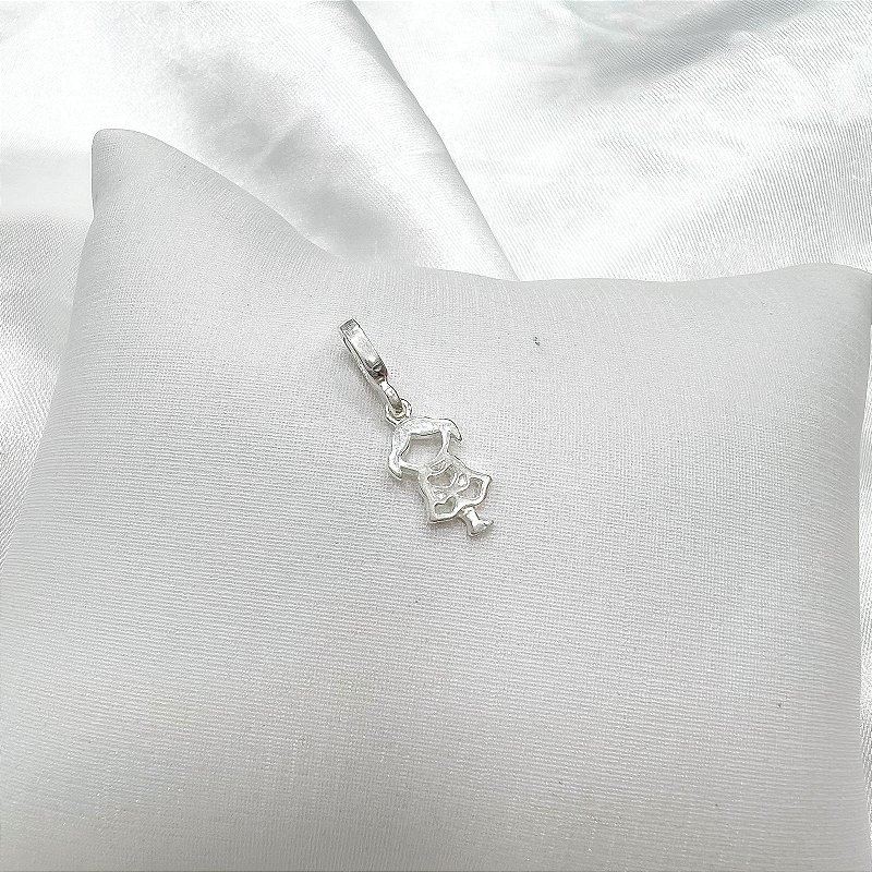 Pingente Menina em Prata - Pratas da Dani - Pratas de Lei e Acessórios