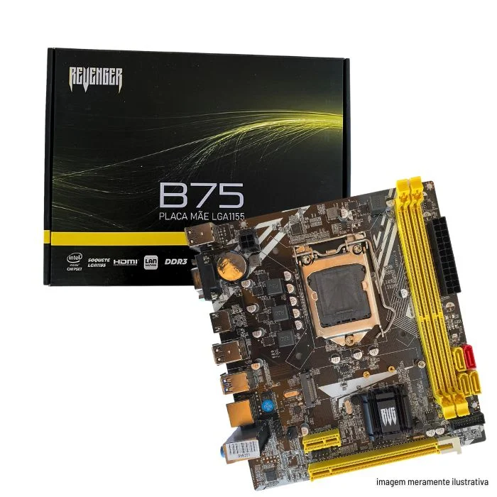 Placa Mãe B75M Lga1155, M.2 Suporte Nvme Revenger - PC Gamer em ...