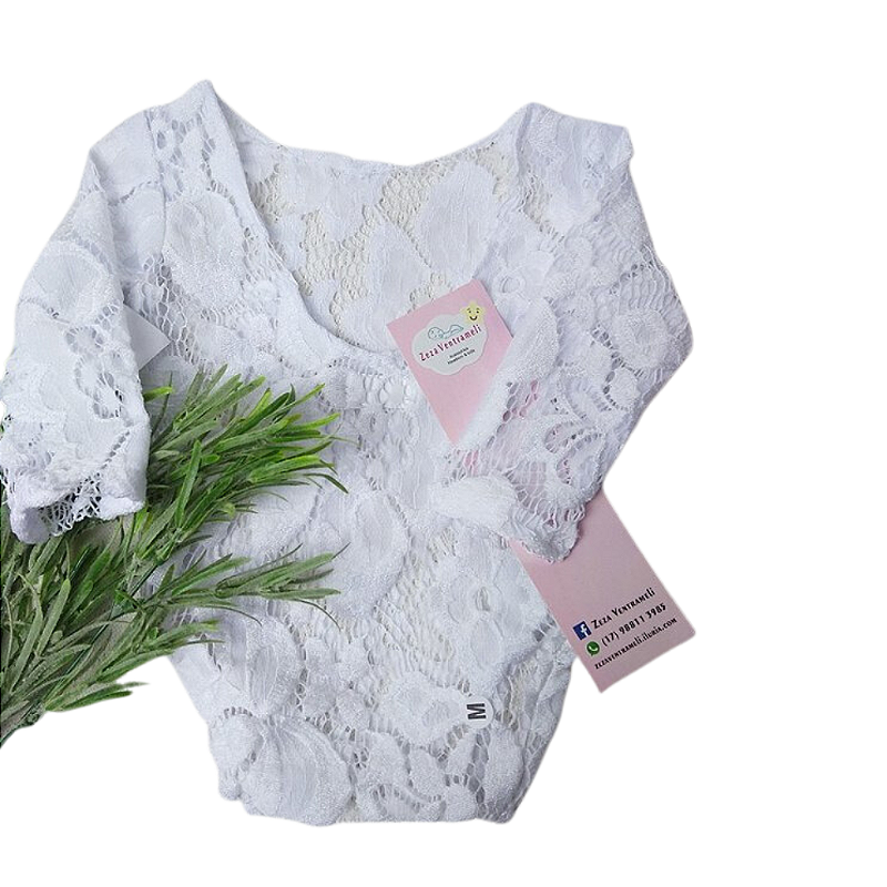 Body De Renda Branco | Props Newborn - Zeza Ventrameli