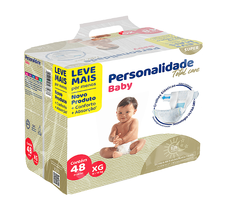 Fralda Infantil Personalidade Total Care XG com 48 unidades - Casa das ...