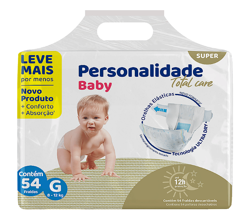 Fralda Infantil Personalidade Total Care G com 54 unidades - Casa das ...