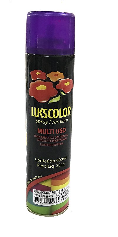 TINTA SPRAY LUKSCOLOR VIOLETA METALIZADA 400ML - Guaxucabos