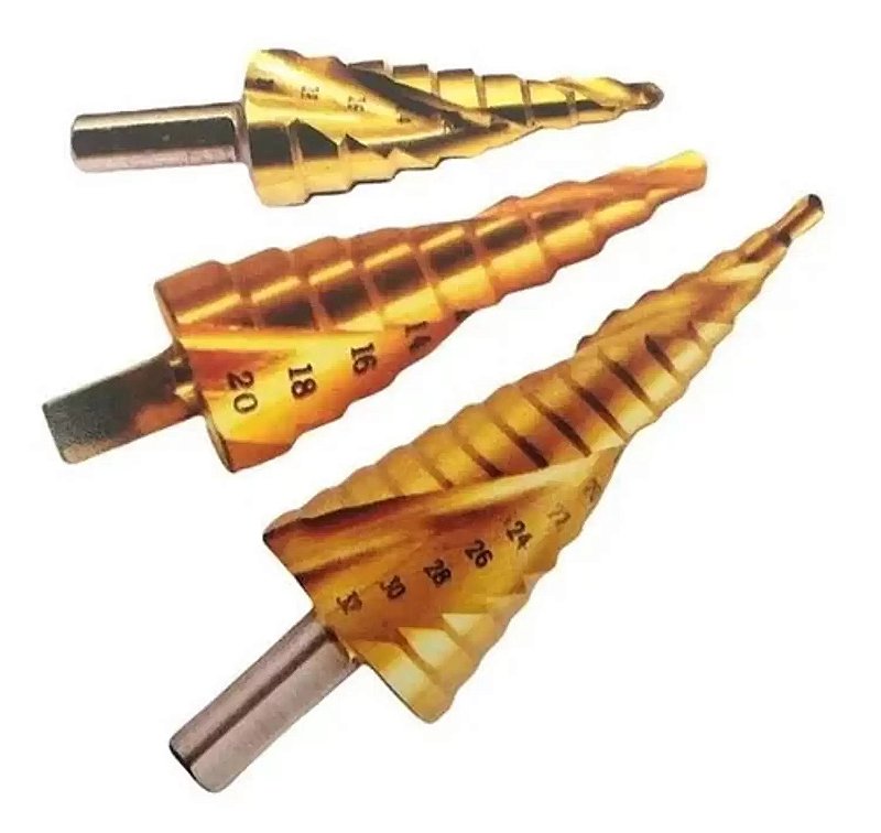 BROCA ESCALONADA PARA METAL COM 3 PEÇAS IDEA - Guaxucabos