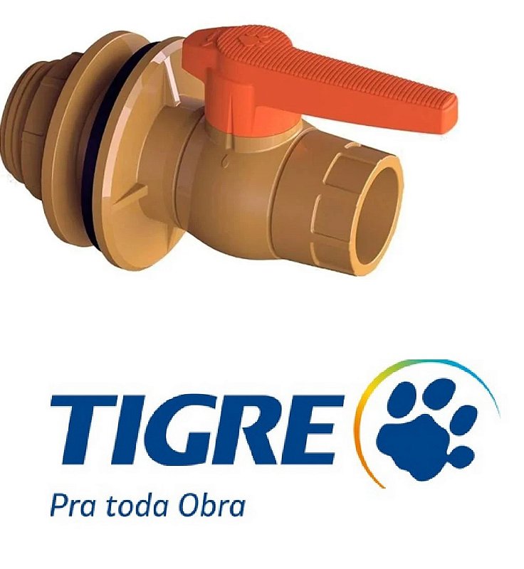 REGISTRO COM FLANGE ADAPTADOR PARA CAIXA D'AGUA 50MM TIGRE - Guaxucabos