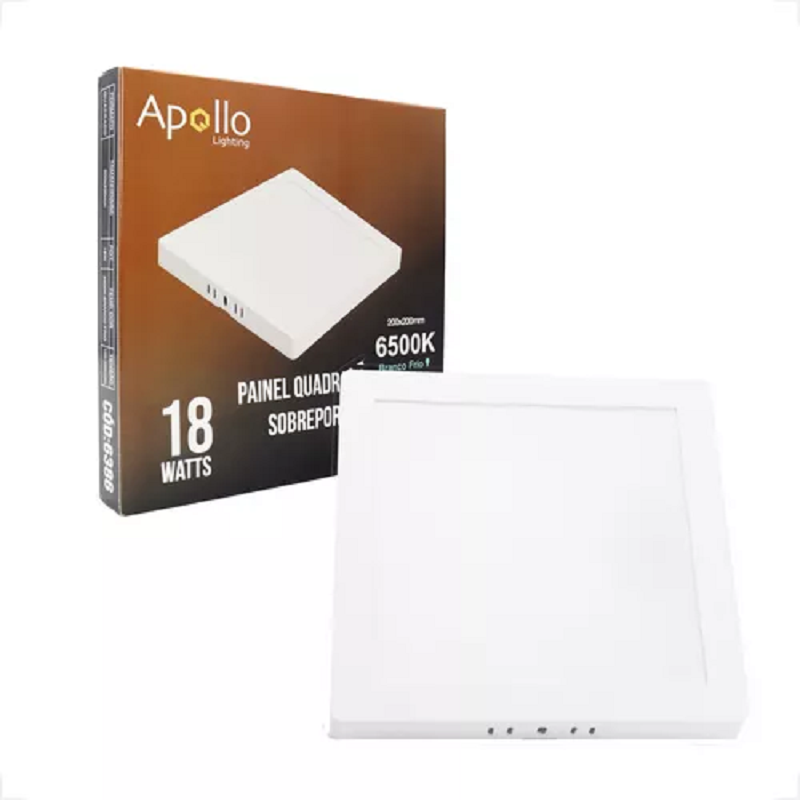 PAINEL LED SOBREPOR QUADRADO 18W 6500K APOLLO - Guaxucabos