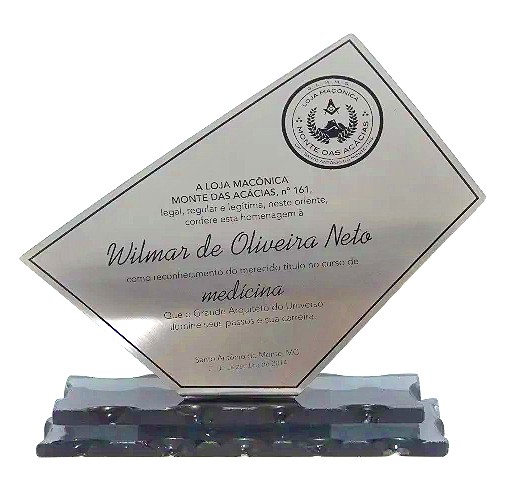 Troféu em Inox - Maçonaria - Arte Maiz - Comunicação criativa de A a Z