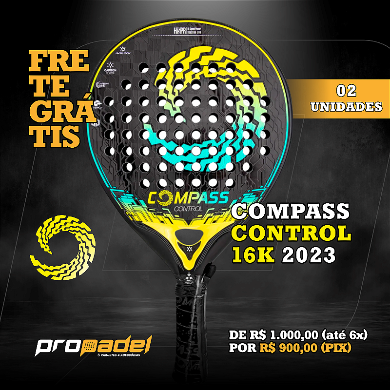 RAQUETE DE PADEL COMPASS CONTROL 16K CARBON 2023 - Loja Propadel