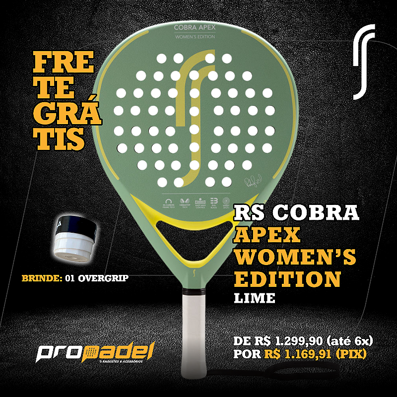 RAQUETE DE PADEL ROBIN SODERLING COBRA APEX WOMEN’S EDITION – LIME ...