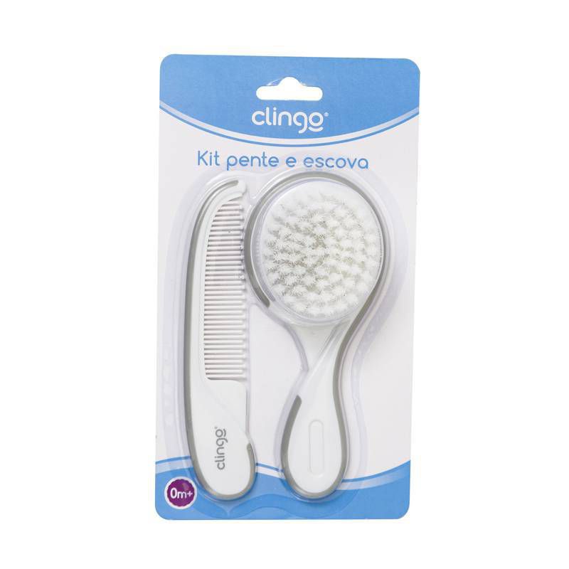 Kit Escova e Pente de Cabelo - Clingo - Baby Buys Brasil