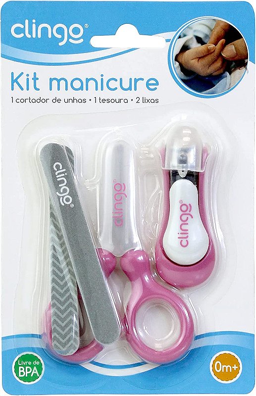 Kit Manicure Infantil Rosa - Clingo - Baby Buys Brasil