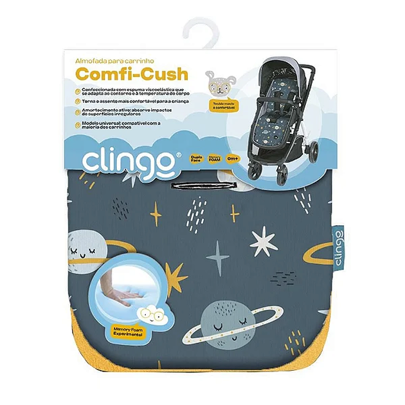 Almofada Para Carrinho Espaço Azul - Clingo - Baby Buys Brasil