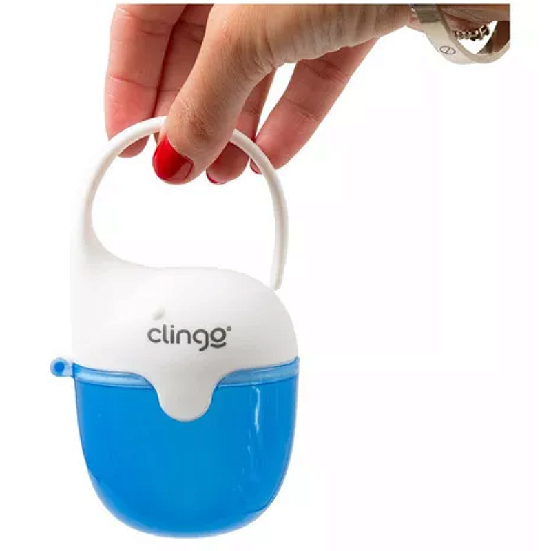 Porta Chupeta Baleia Colors Azul - Clingo - Baby Buys Brasil