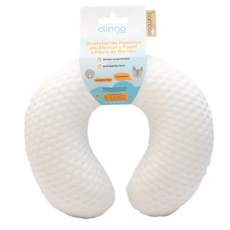 PROTETOR DE PESCOÇO MEMORY FOAM BAMBU - CLINGO - Baby Buys Brasil