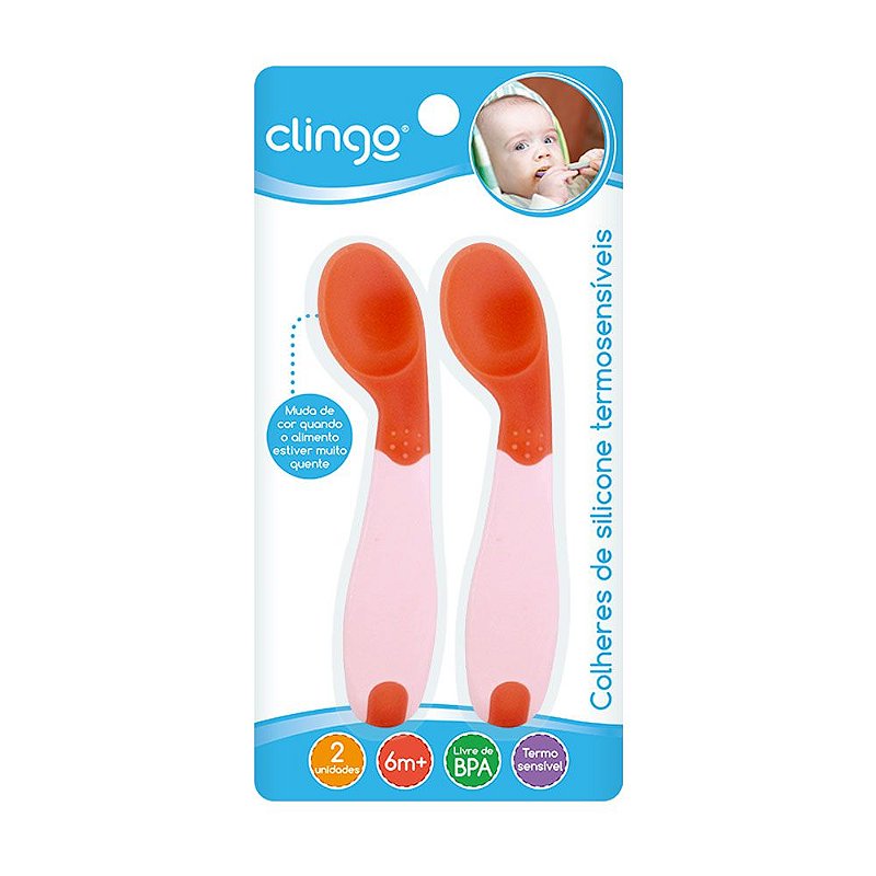 Colheres de silicone termo sensível Clingo - Baby Buys Brasil