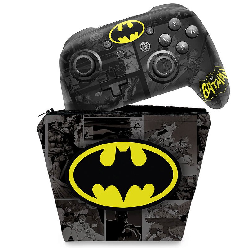 KIT Capa Case e Skin Nintendo Switch Pro Controle - Batman Comics - Pop ...