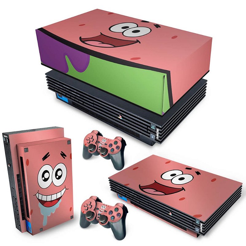 KIT PS2 Fat Skin e Capa Anti Poeira - Patrick Bob Esponja - Pop Arte ...