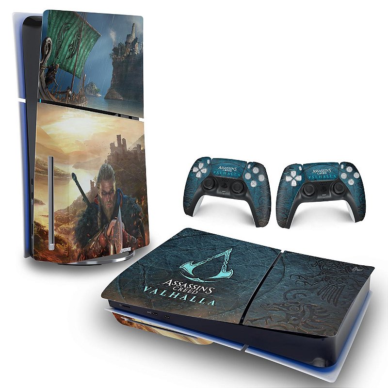 Skin PS5 Slim Horizontal - Assassin's Creed Valhalla - Pop Arte Skins Atacado