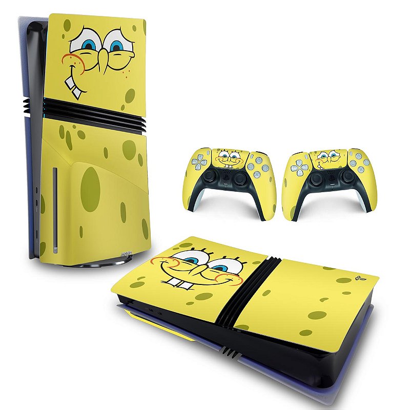 Skin PS5 Pro Horizontal - Bob Esponja - Pop Arte Skins Atacado