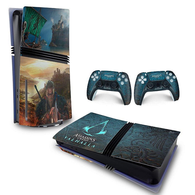 Skin PS5 Pro Horizontal - Assassin's Creed Valhalla - Pop Arte Skins Atacado