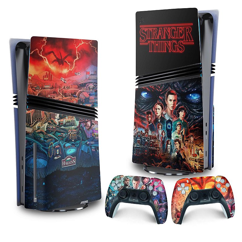Skin PS5 Pro Vertical - Stranger Things - Pop Arte Skins Atacado