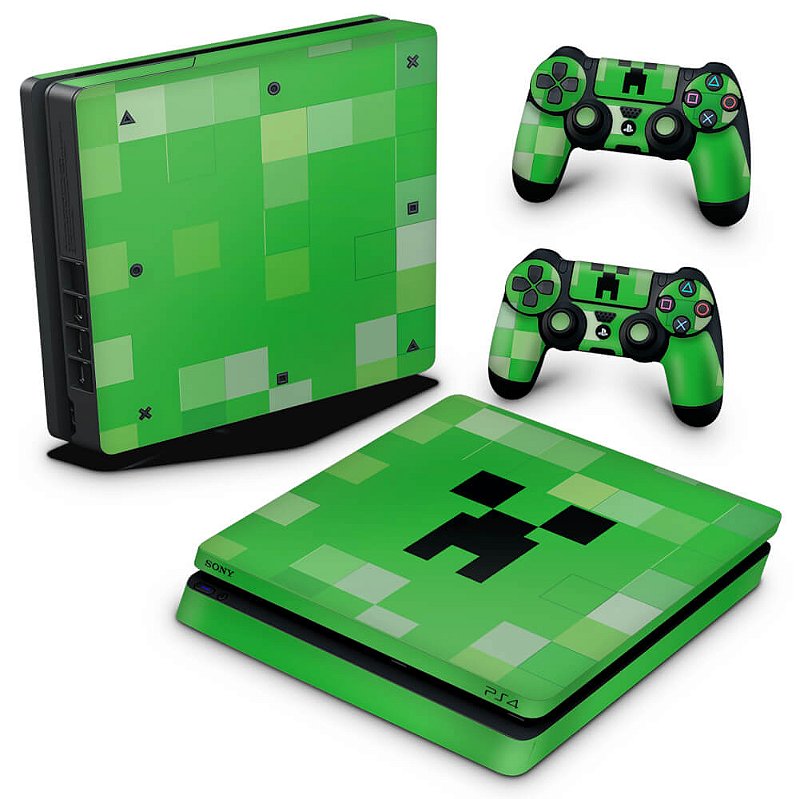 PS4 Slim Skin - Creeper Minecraft - Pop Arte Skins Atacado