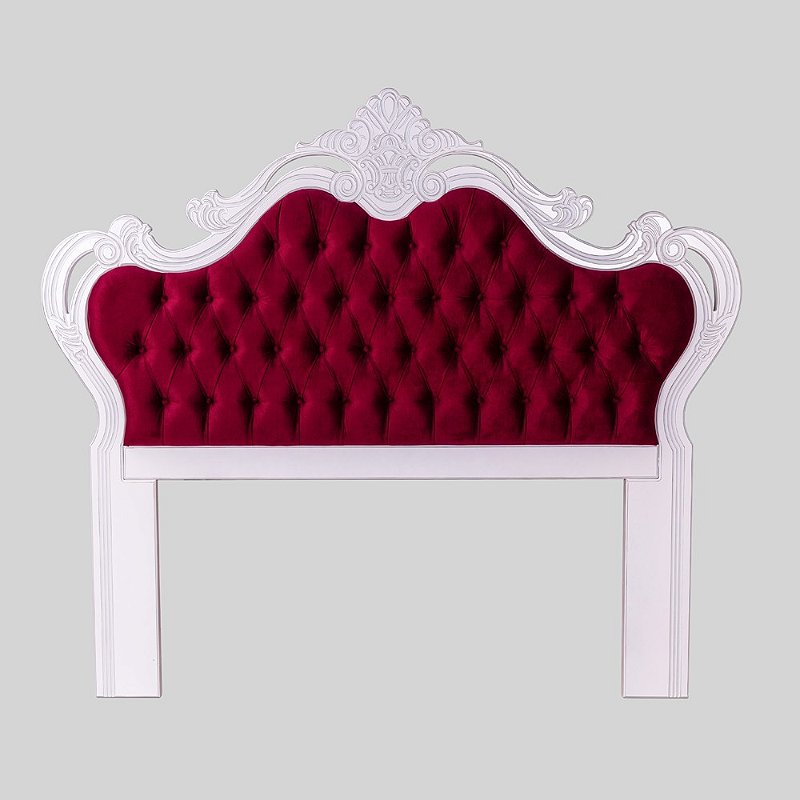 Cabeceira Gênova Queen, Branca, Tecido Vermelho, Alto Padrão Móveis ...
