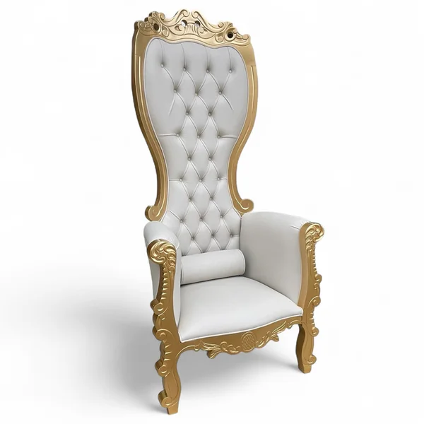 Poltrona Queen, Princess, Madeira, Dourada, Branca, Alto Padrão. - Alto Padrao Moveis