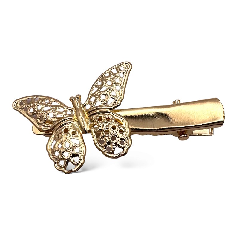 Presilha Emma | Bico de pato com borboleta dourada de metal - Due Buzzi ...
