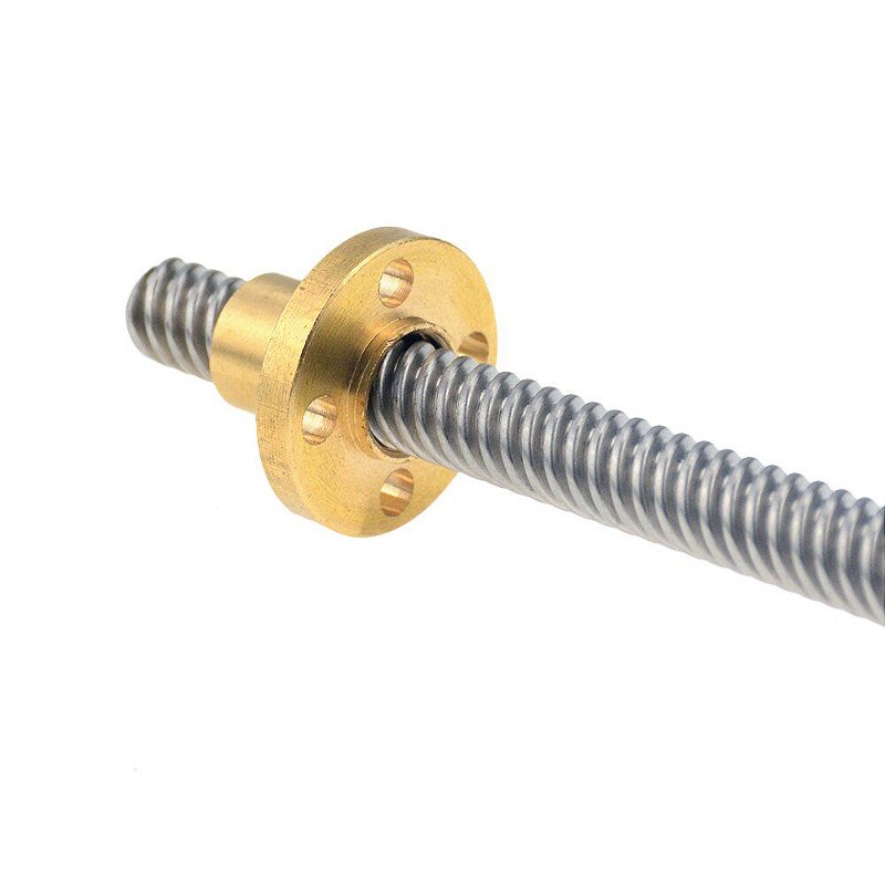 Fuso Trapezoidal 300mm + Castanha Tr8 passo 8mm - Loja da Fábrica de Bolso