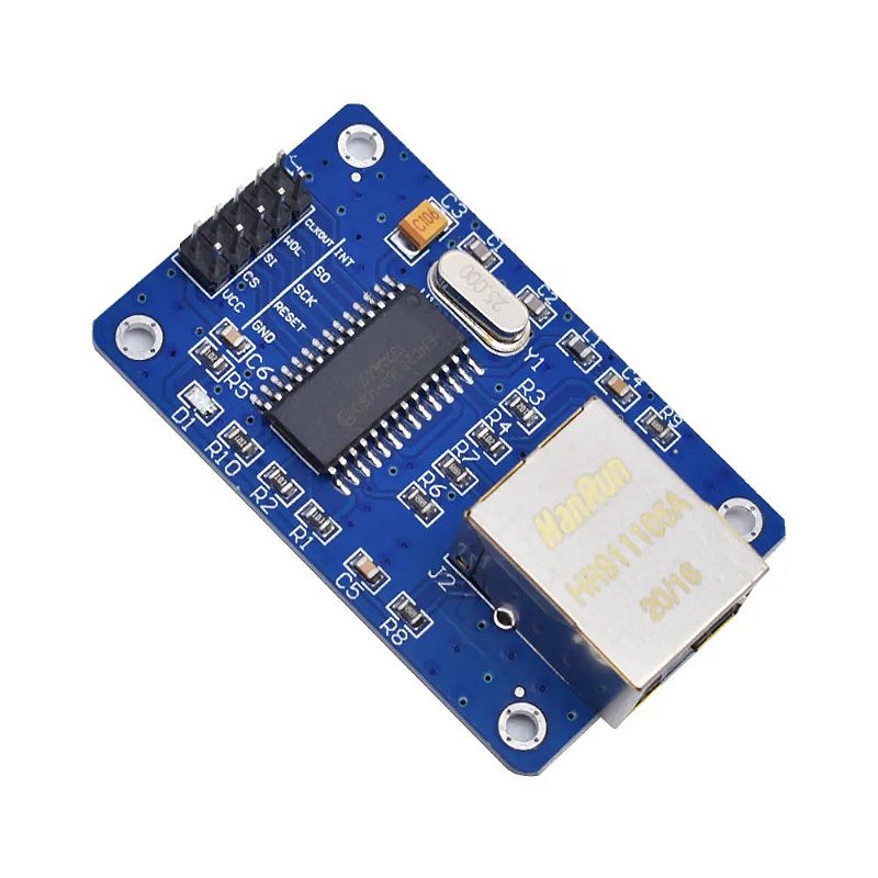 Módulo Ethernet ENC28J60 - 12 Terminais - Loja da Fábrica de Bolso