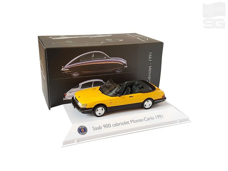Miniatura Saab 900 Cabriolet Monte-carlo 1991 Amarelo 1:43 - SG SWEDEN 🇸🇪