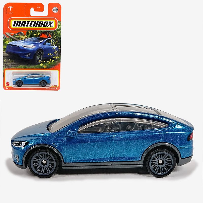 Miniatura Tesla Model X Azul Matchbox 2022 1/64 7CM - SG SWEDEN 🇸🇪