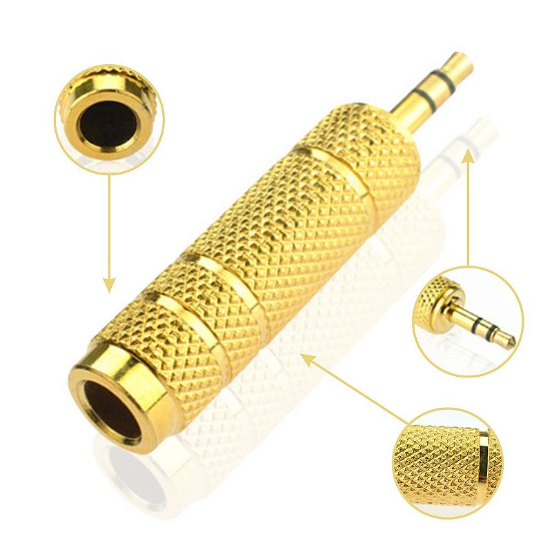 Adaptador P10 Fêmea 6,5mm Para P2 Macho 3,5mm Plug Conector Conversor ...