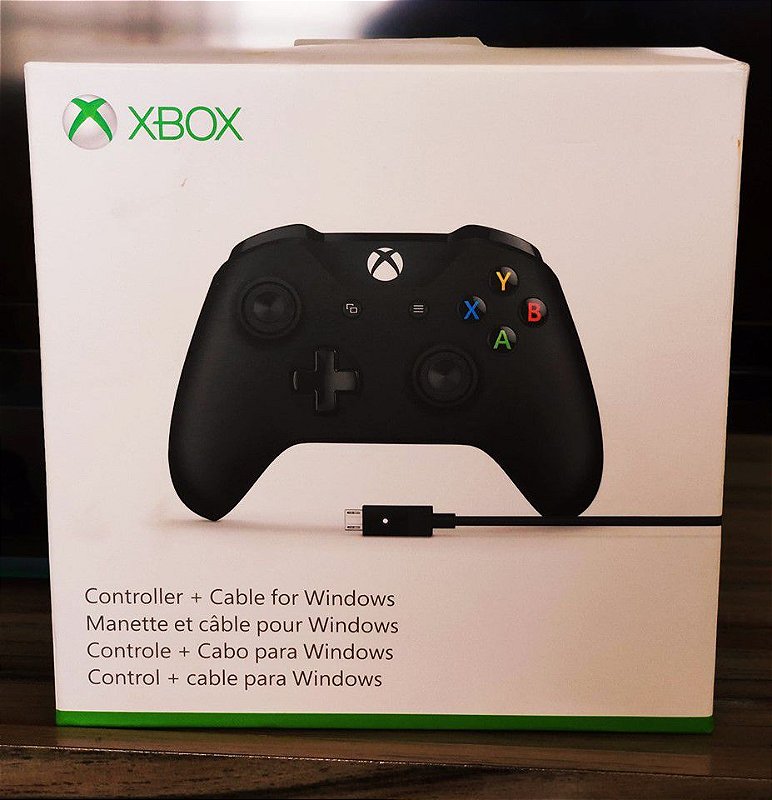 Controle Wireless - Xbox One S Preto + Cabo Windows Microsoft ( NOVO ...