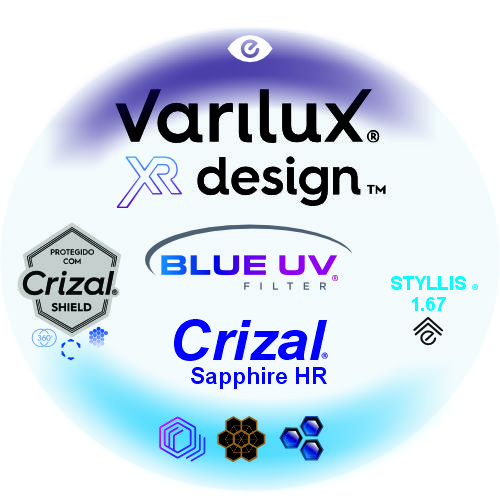 Varilux XR Design Stylis 1.67 Blue Uv Crizal Sapphire HR - Parceiro ...