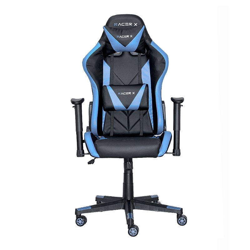 Cadeira Gamer Racer X Rush Reclinável Azul Claro - Racer X Brasil ...