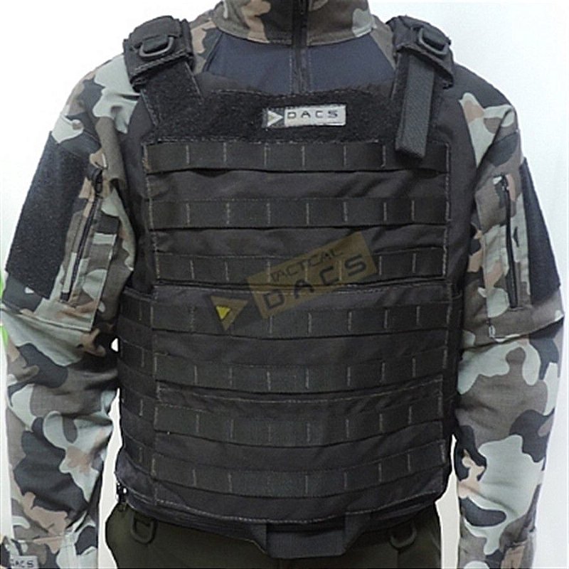 COLETE DACS TACTICAL SCORPION - Sem bolso PRETO - PraMil Artigos Militares