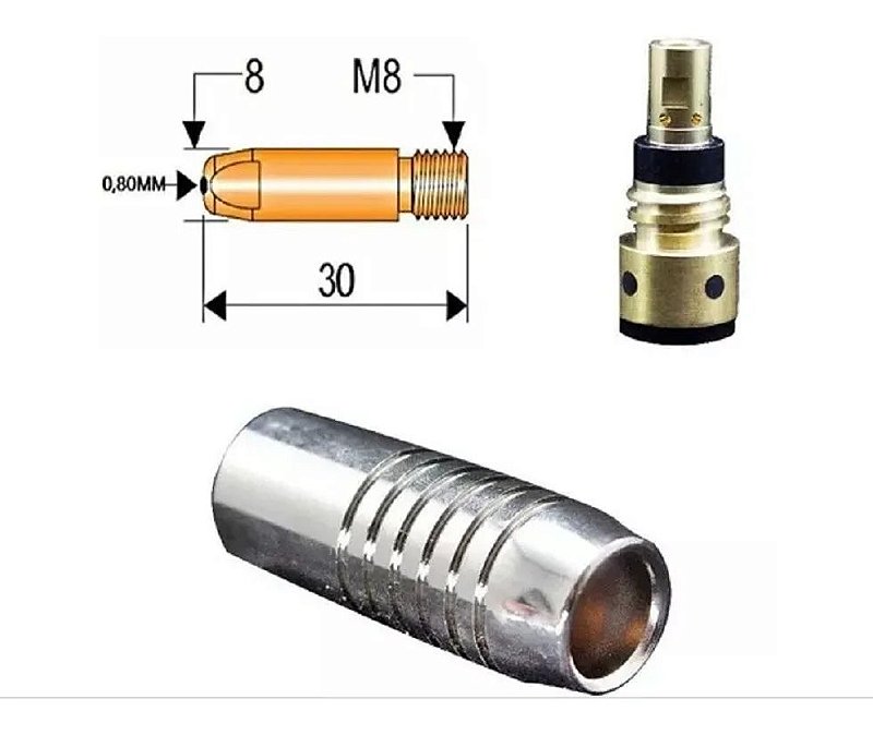 Consumíveis Tocha Mig Sbme 235/450 - Bico/porta Bico/difusor - LB SOLDAS