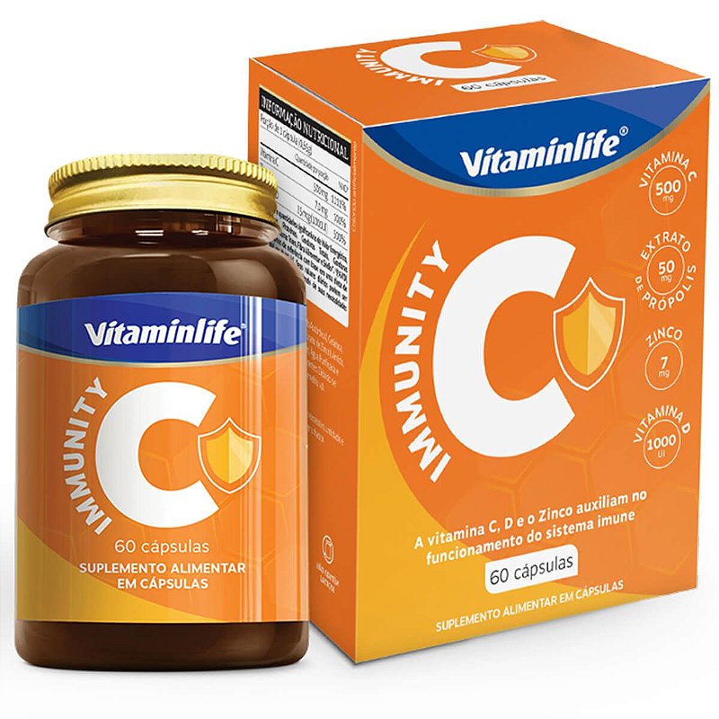 IMMUNITY C 60 CÁPSULAS - VITAMIN LIFE - C&B NUTRITION