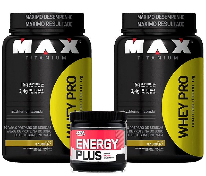 COMBO 2X WHEY PRO + ENERGY PLUS 30 DOSES - C&B NUTRITION