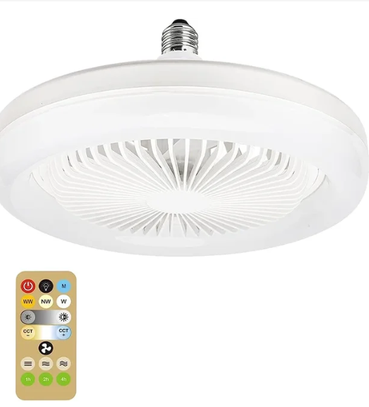 Ventilador Com Luz Led, 3- Lâmpada Moderna Para Smart E2 - Esferatec Shop