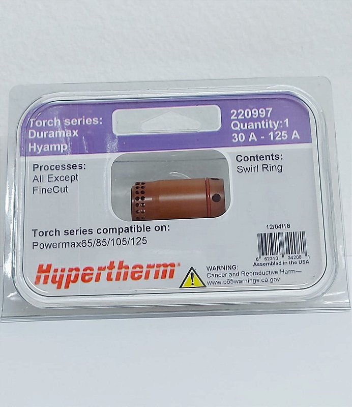 DISTRIBUIDOR DE GAS HYAMP 125 HYPERTHERM (220997) - Samta Ferramentas