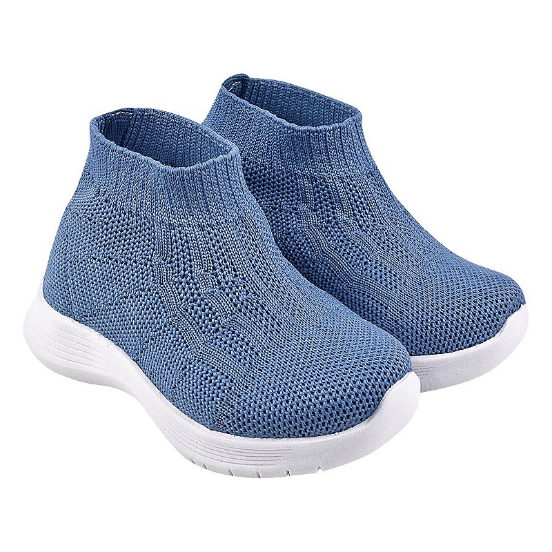 TENIS ESPORTIVO - MATERIAL DE TRICÔ - COR AZUL BEBÊ - SOLA MICRO ...