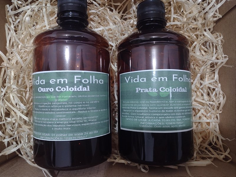 Ouro Coloidal e Prata coloidal ambos de 500ml de 20ppm cada - Vida em Folha
