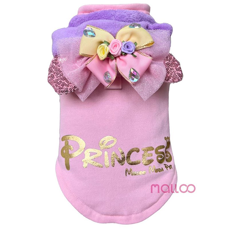 CAPA PRINCESS ROSA COM LILÁS - Oceanpet Boutique