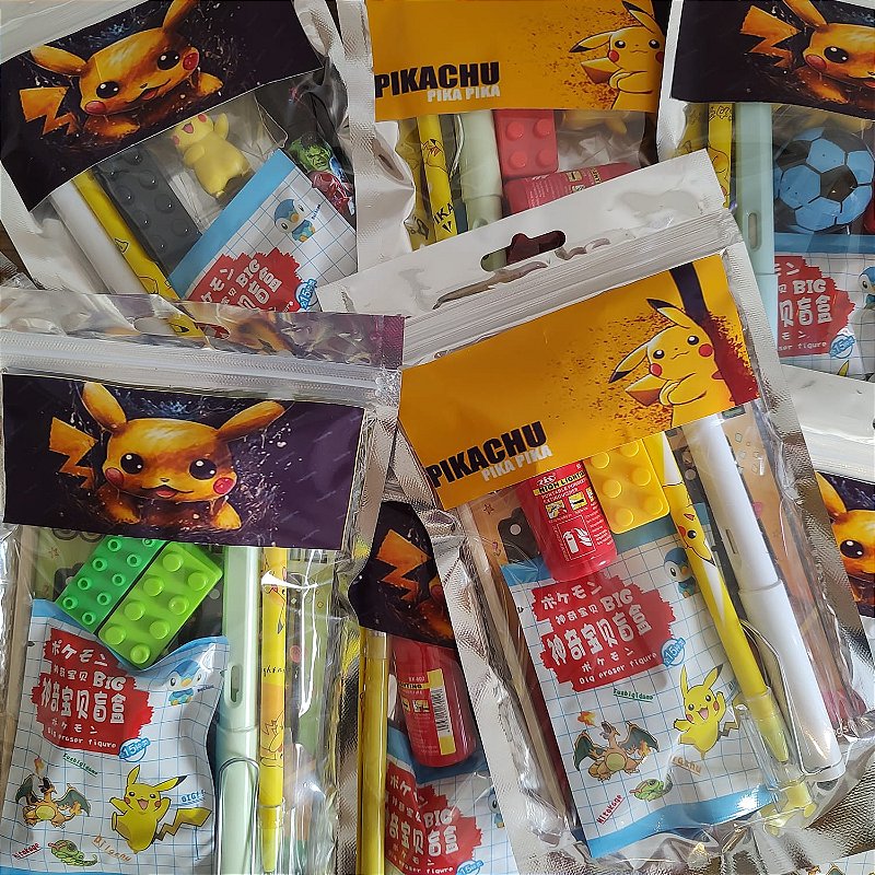 Kit Papelaria Fofa Pokémon - 6 Itens - Minha Boneca de Laço